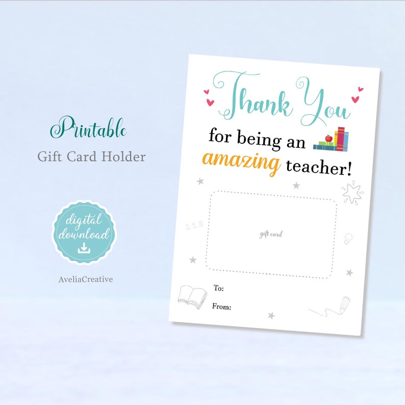 Amazing Teacher Gift Card Holder Thank You for Being an - Etsy