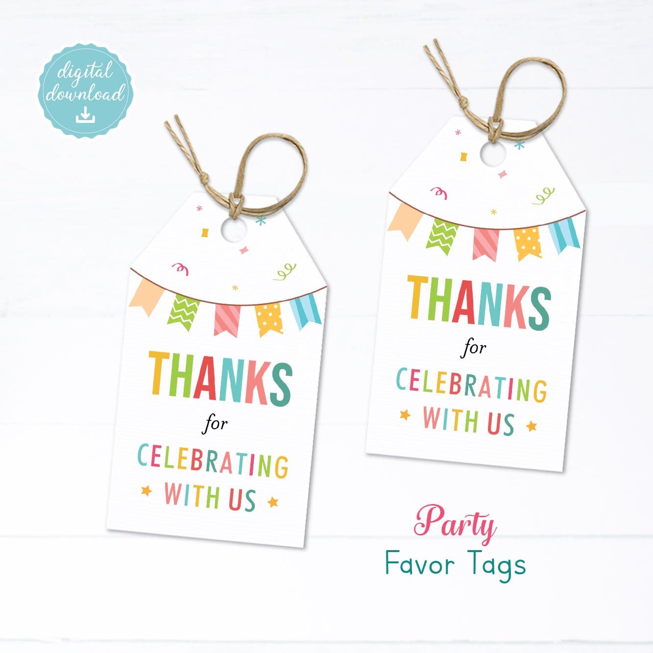 Thanks for Celebrating With Us Gift Tag, Instant Download, Printable ...
