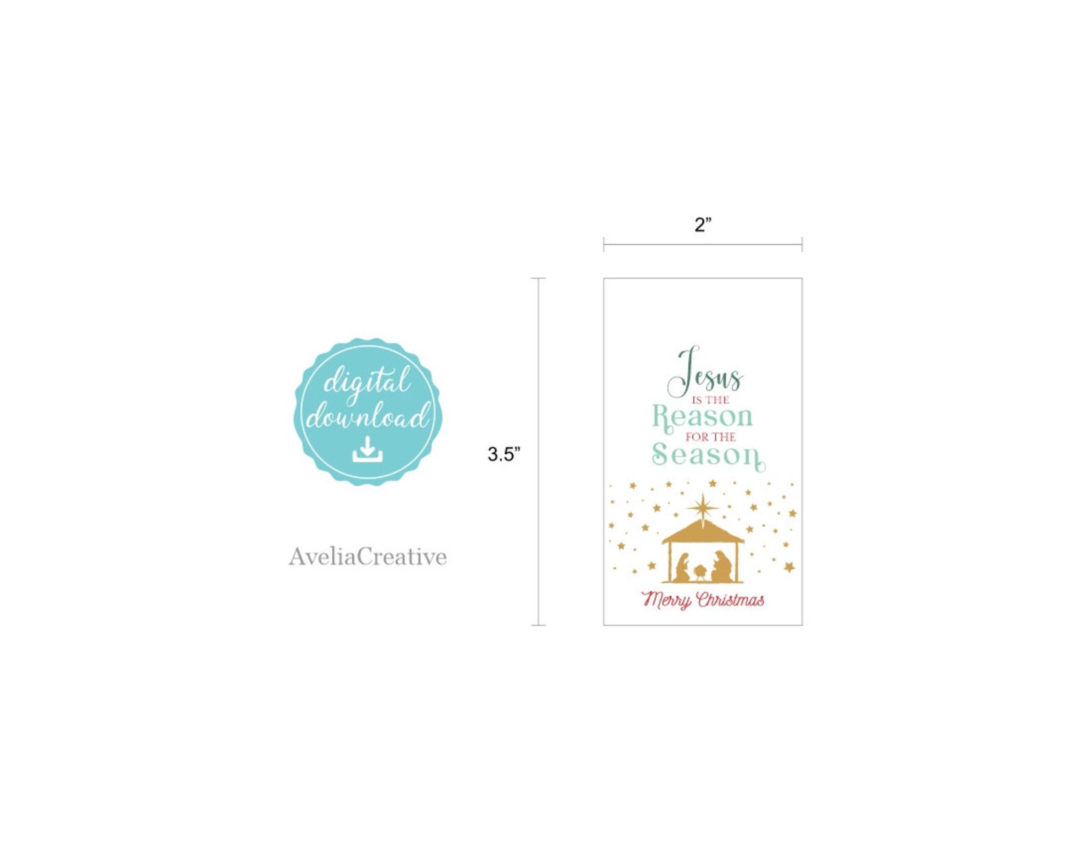 Printable Christmas Gift Tags Instant Download Jesus is the - Etsy
