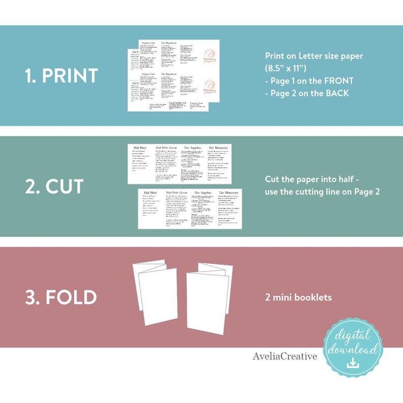 Mini Booklet Marian Prayers, Instant Download, Printable Catholic ...