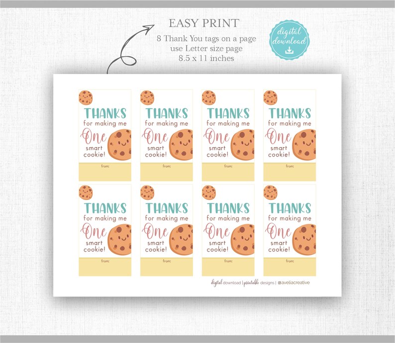 Teacher Appreciation Gift Tags Instant Download Thanks for - Etsy