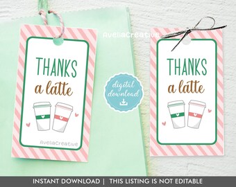 Thanks a Latte Printable - Etsy
