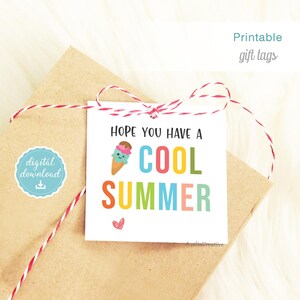 Summer Printable Tags, Instant Download, Have a Cool Summer, Summer ...