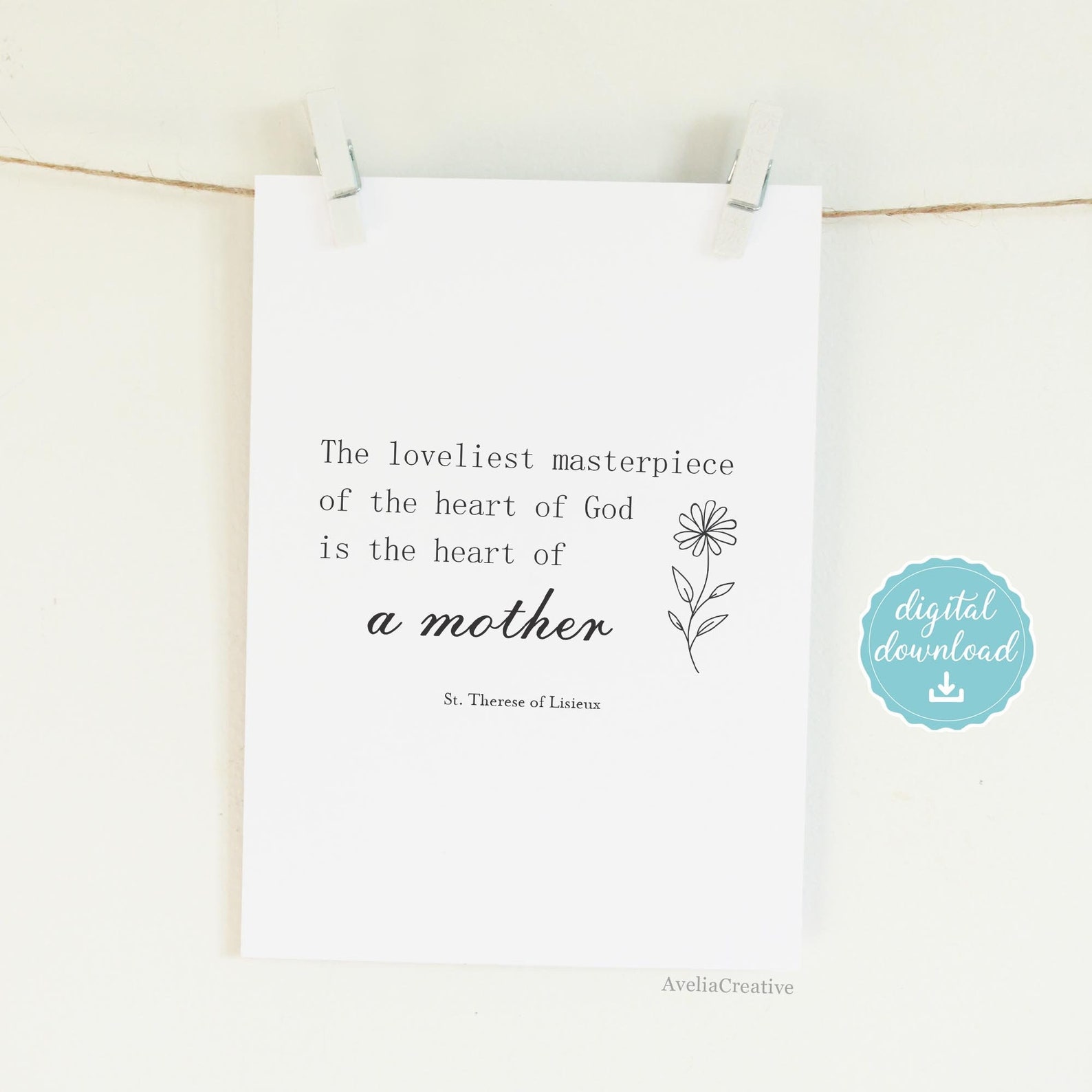 St. Therese of Lisieux Quote Printable Wall Art, Instant Download, the ...