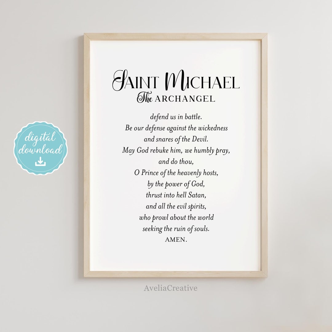 St. Michael Prayer Wall Art, Instant Download, Catholic Printable ...