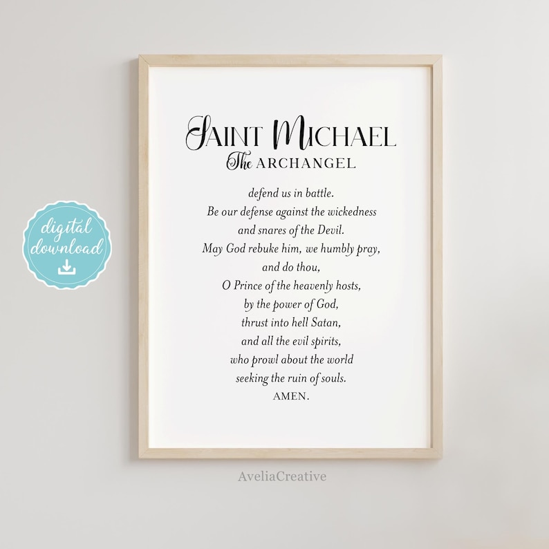 St. Michael Prayer Wall Art, Instant Download, Catholic Printable ...