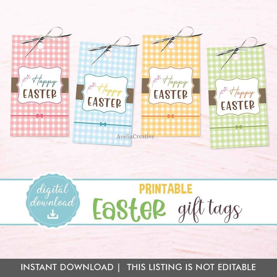 Printable Easter Gift Tags Instant Download Printable Happy - Etsy