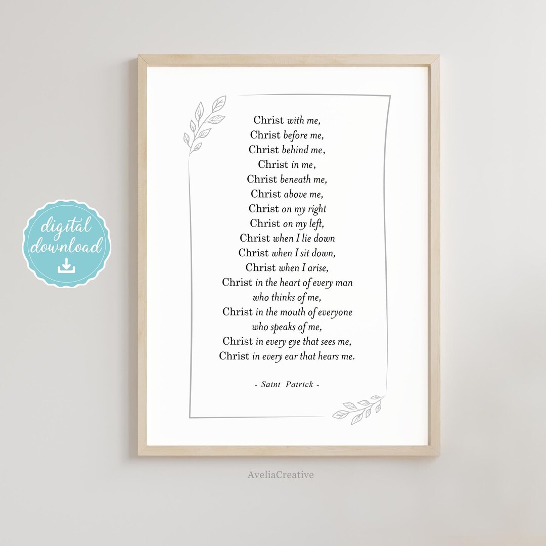 St. Patrick Breastplaste Printable Wall Art, Instant Download, Christ ...