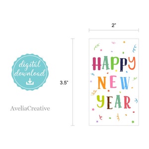 Happy New Year Gift Tags, Instant Download, Printable New Year Tags ...