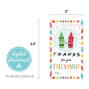 Classmates Tags, Thanks for Your Friendship, Instant Download ...