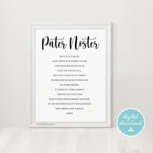 Pater Noster Printable Wall Art, Instant Download, Our Father in Latin ...