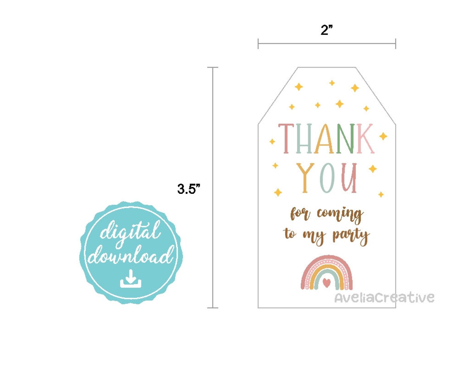 Thank You Party Tags, Instant Download, Thank You for Coming to My ...