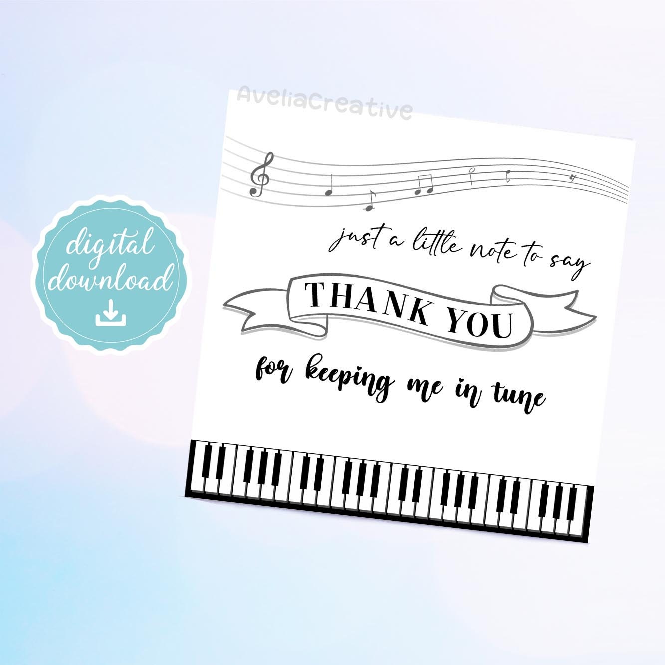 Music Teacher Gift Tags, Instant Download, Printable Piano Teacher Tags ...