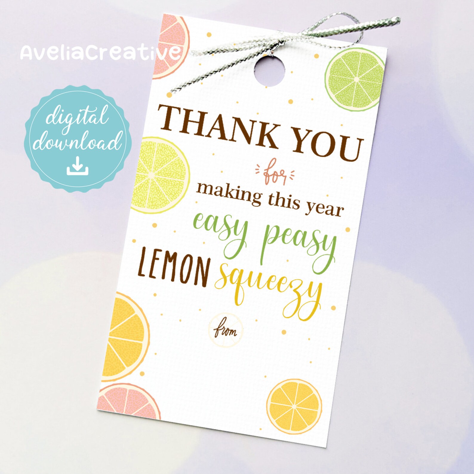 Thank You Gift Tags Thank You for Making This Year Easy Peasy - Etsy