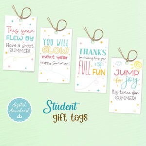 Student Printable Gift Tags, Instant Download, Printable Students Favor ...