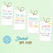 Student Printable Gift Tags, Instant Download, Printable Students Favor ...