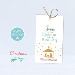 Printable Christmas Gift Tags Instant Download Jesus is the - Etsy