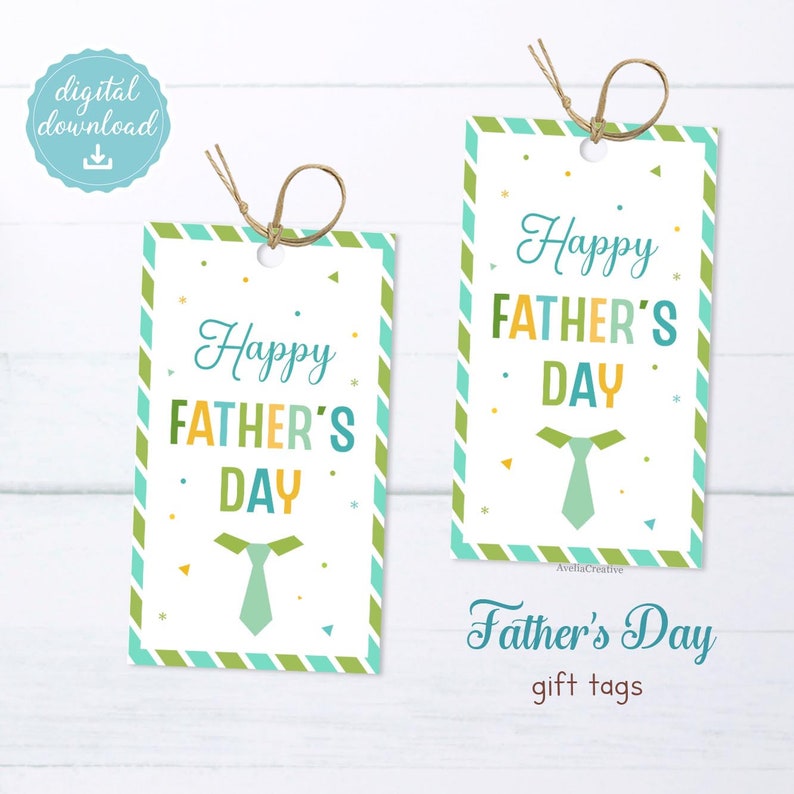Happy Father's Day printable tags, Instant Download, Fathers Day favor ...