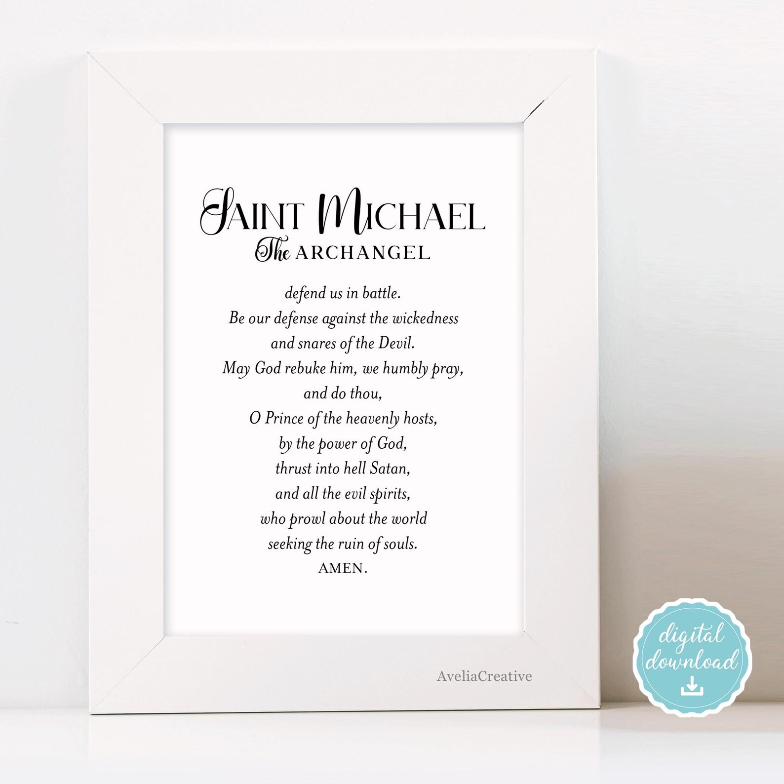 St. Michael Prayer Wall Art, Instant Download, Catholic Printable ...