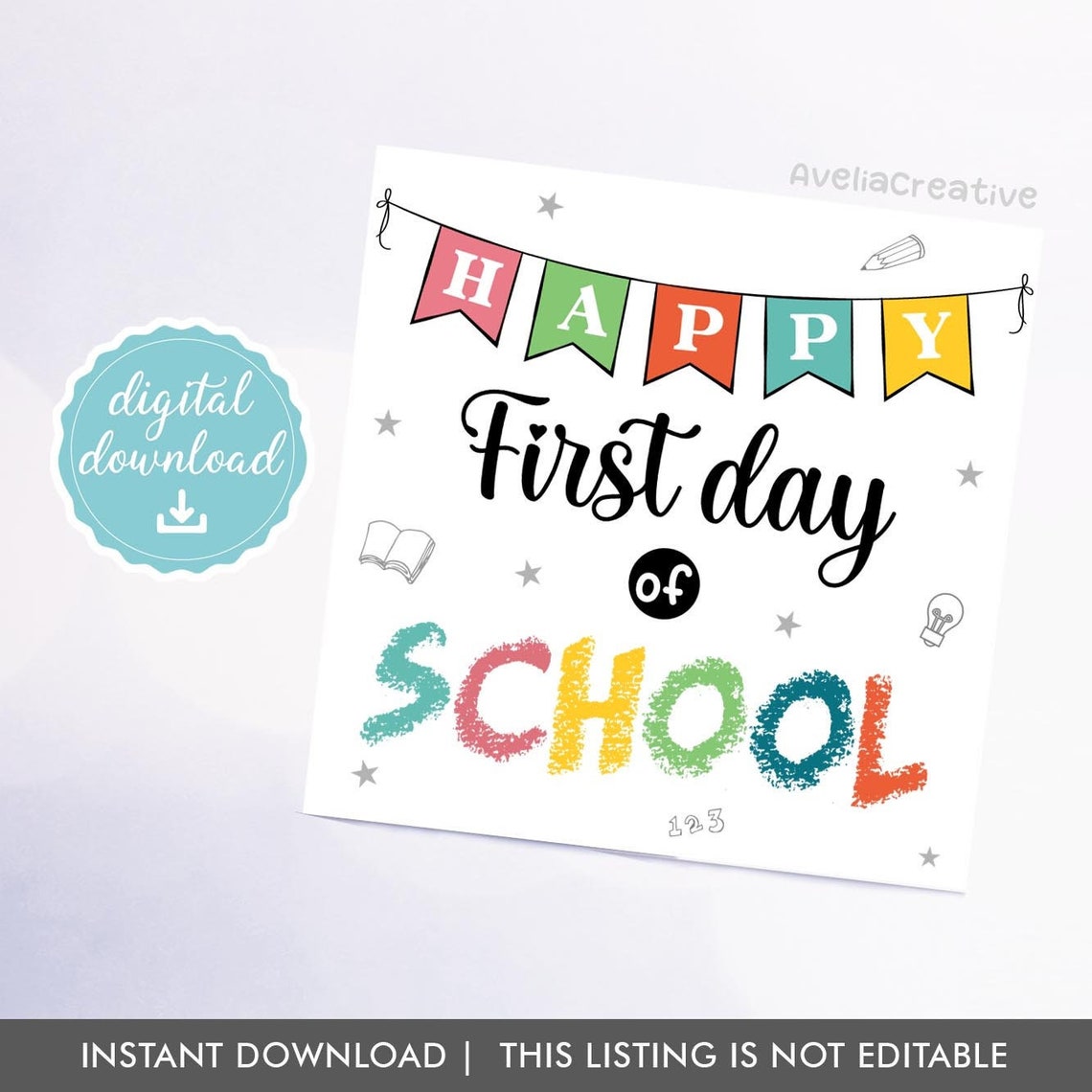 Happy First Day of School Tags Instant Download Printable - Etsy
