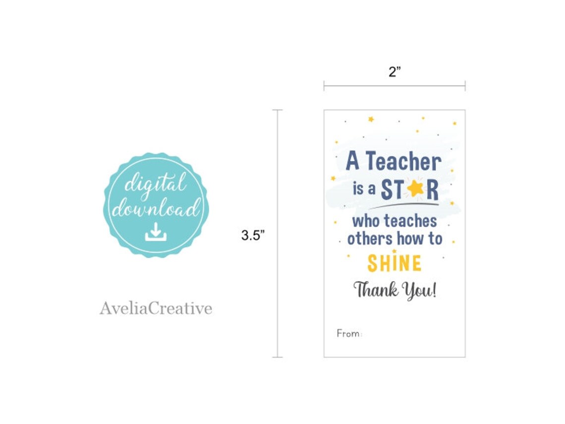 Teacher Appreciation Gift Tag Instant Download Teacher is A - Etsy