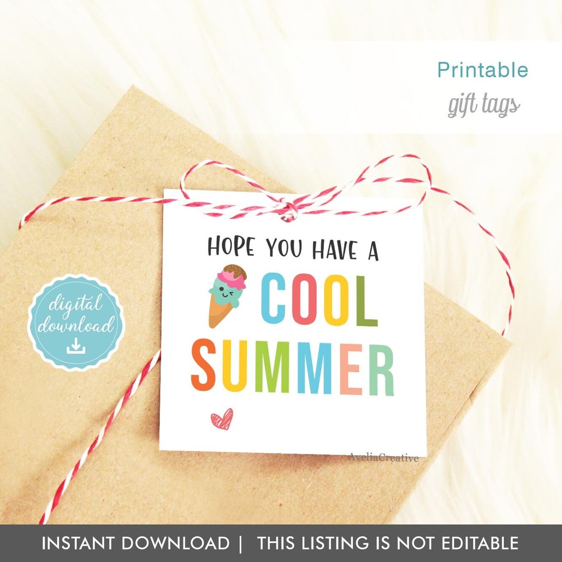 Summer Printable Tags, Instant Download, Have a Cool Summer, Summer ...
