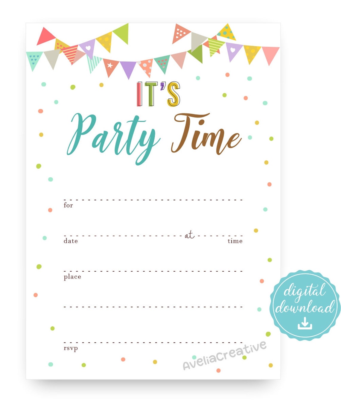 Party Blank Invitation, Instant Download, Fill in Invitation, It's ...