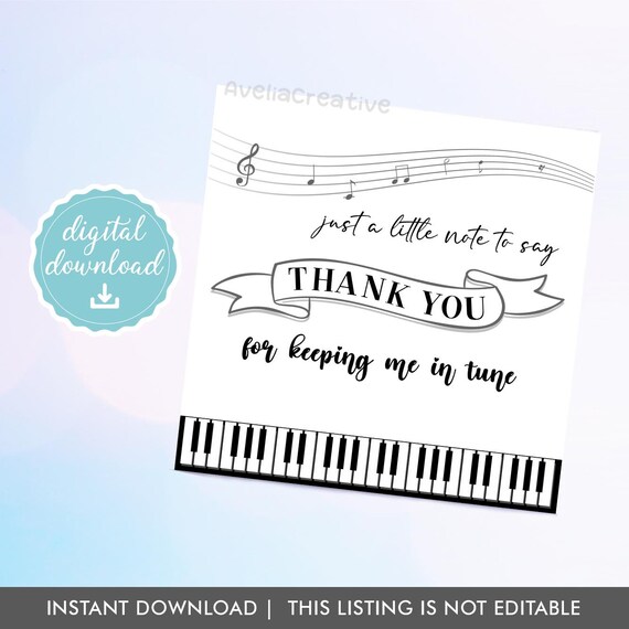 Music Teacher Gift Tags Instant Download Printable Piano - Etsy