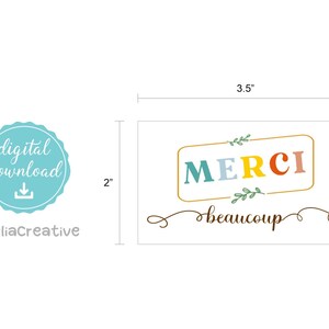 Merci Beaucoup Printable Tag, Instant Download, Thank You Tag, Merci ...