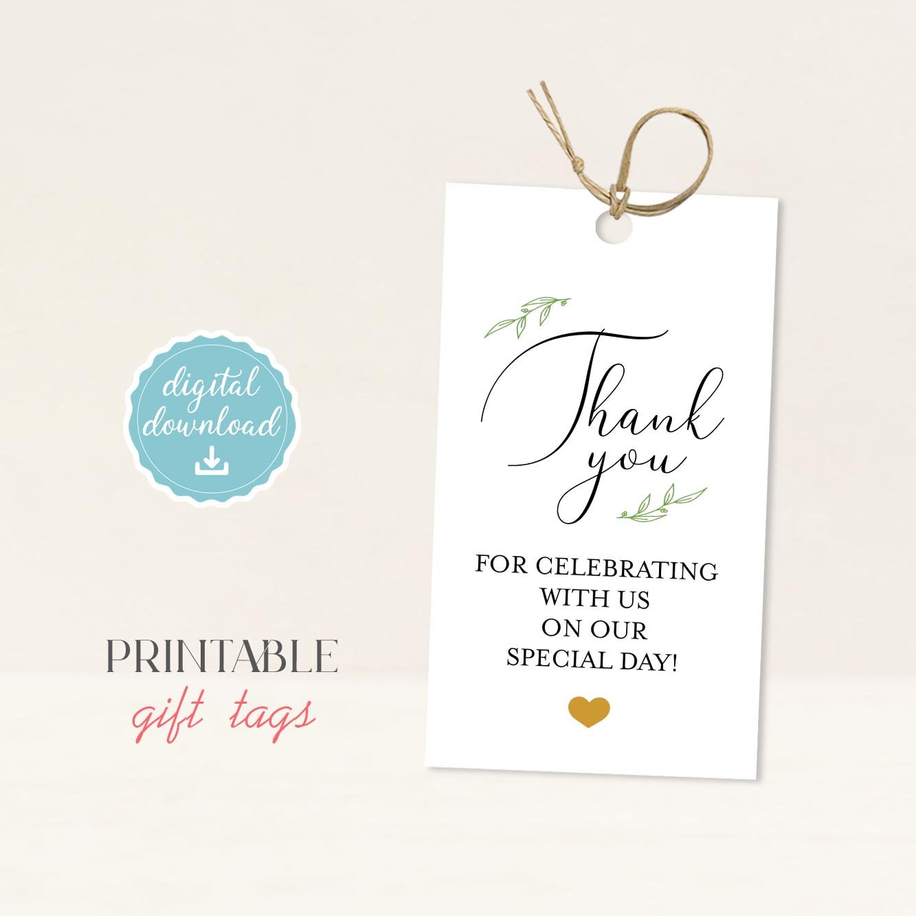 Printable Party Favor Tags Instant Download Thank You for - Etsy Canada