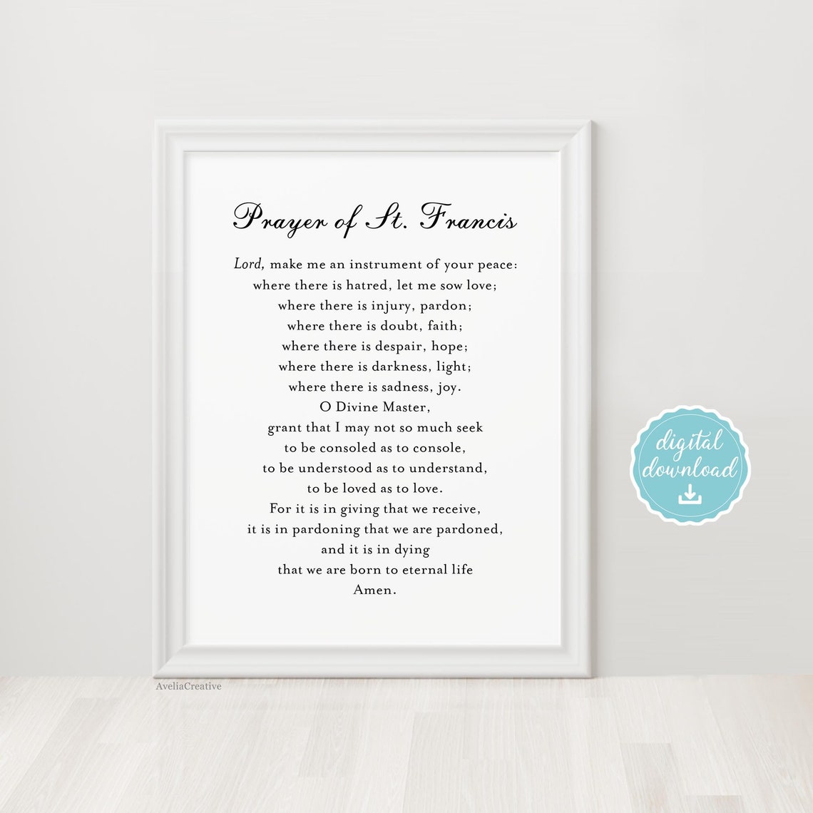 Prayer of St. Francis Wall Art, Instant Download, St. Francis of Assisi ...