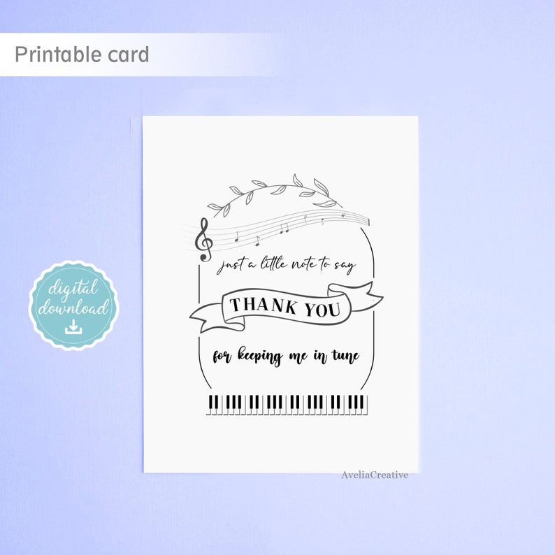 Music Teacher Printable Card, Instant Download, Thank You for Keeping ...