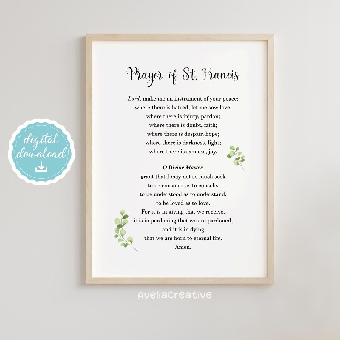Prayer of St. Francis Wall Art Instant Download St. Francis - Etsy
