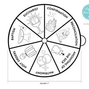 Seven Sacraments Printable Coloring Wheel, Instant Download, Kids ...