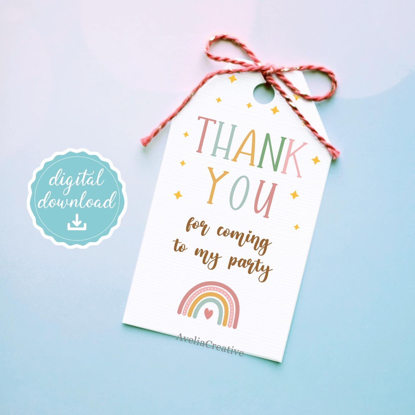 Thank You Party Tags, Instant Download, Thank You for Coming to My ...
