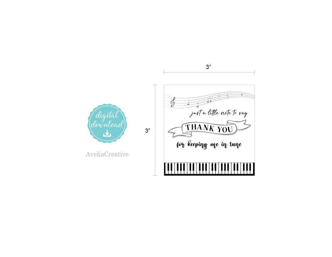 Music Teacher Gift Tags, Instant Download, Printable Piano Teacher Tags ...