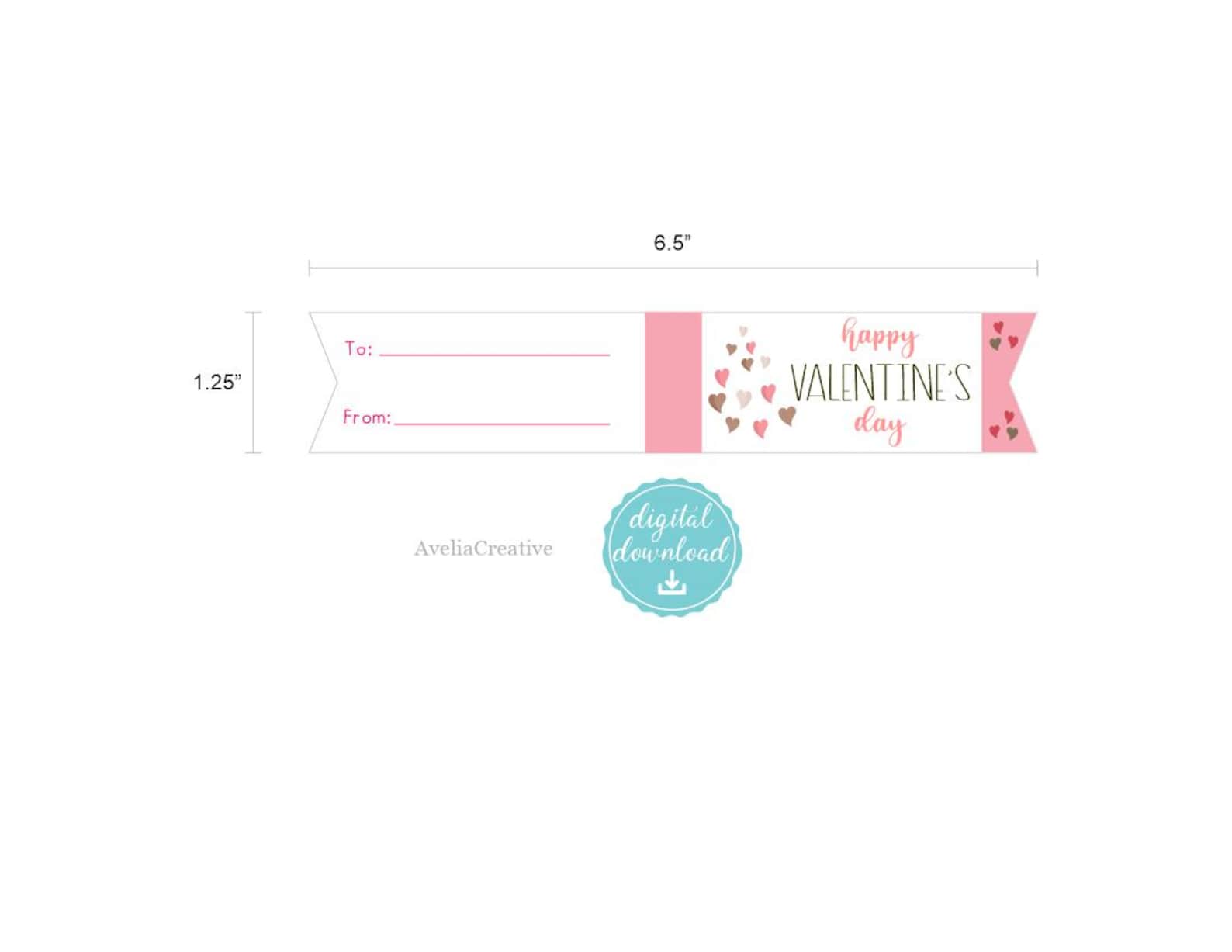 Valentine Printable Pencil Tags, Instant Download, Printable Valentine ...