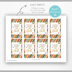 Printable Fall Gift Tags, Instant Download, Hello Fall Autumn Leaves ...