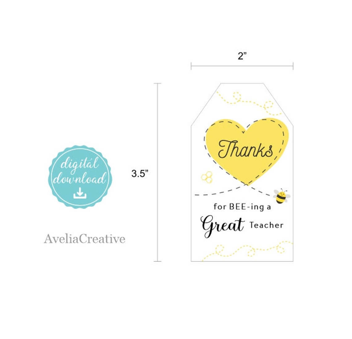 Teacher Appreciation Gift Tags, Instant Download, Thanks for Bee-ing a ...