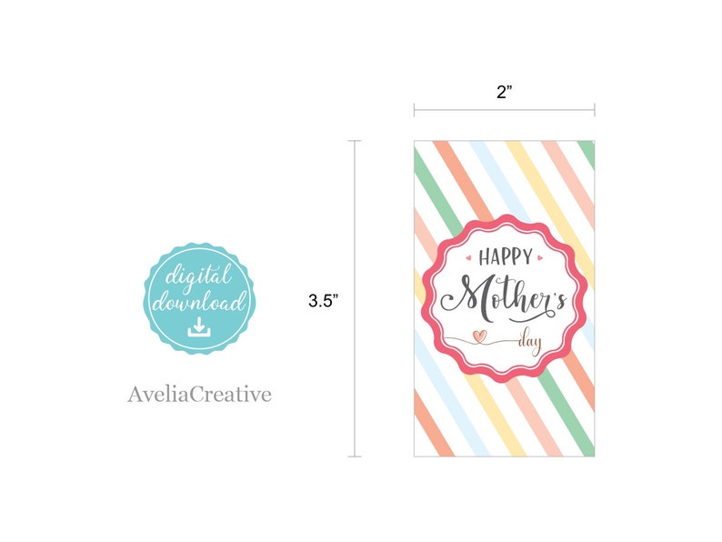 Happy Mother's Day Printable Tags, Instant Download, Mothers Day Favor ...
