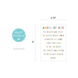 Printable Prayer Card Angel of God, Instant Download, Prayer to ...
