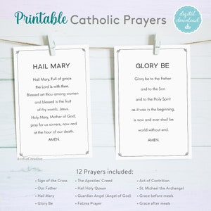 Catholic Prayers Card Bundle, Instant Download, Printable Catholic ...