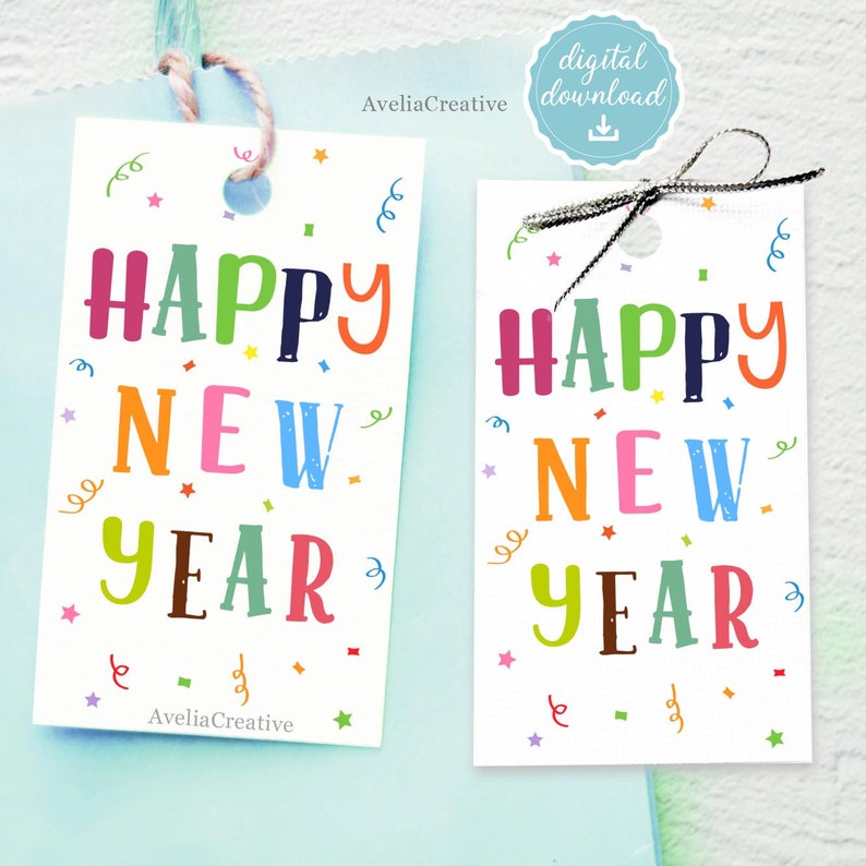Happy New Year Gift Tags Instant Download Printable New Year - Etsy Canada