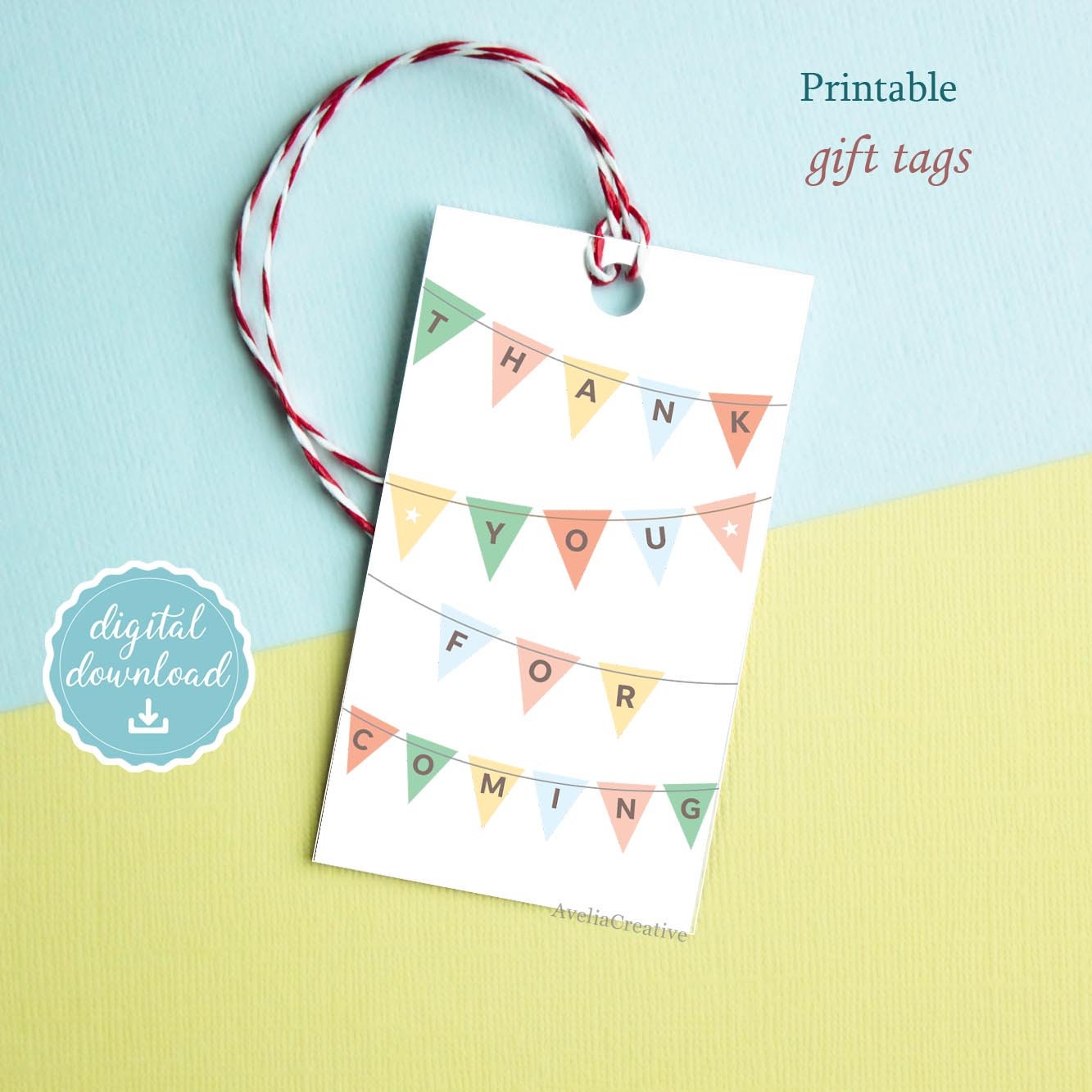 Printable Party Favor Tags, Instant Download, Thank You for Coming ...