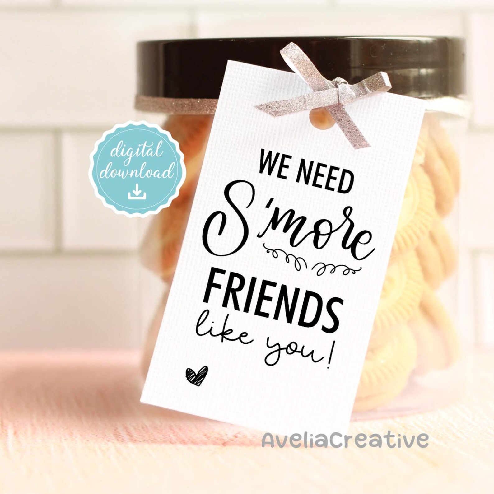 We Need S'MORE Friends Like You, Printable S'more Birthday Tag, Instant ...