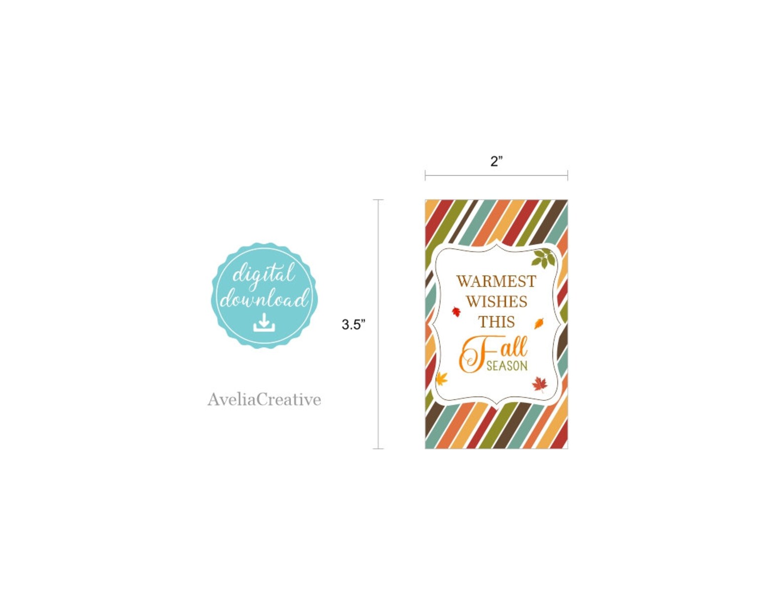 Printable Fall Gift Tags, Instant Download, Hello Fall Autumn Leaves ...