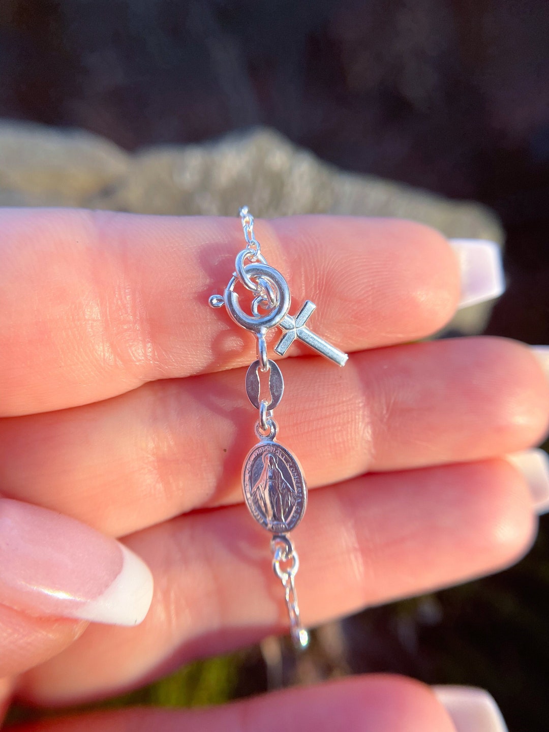 Rosary Bracelet 925 Sterling Silver 925 Rosary Bracelet Rosary Bracelet ...