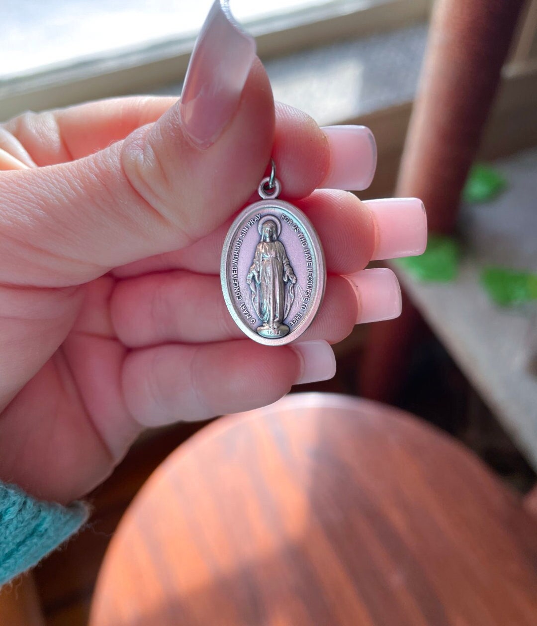 St Mary Medal- Holy Mary - Religious Medallions - St Mary Pendant - St ...