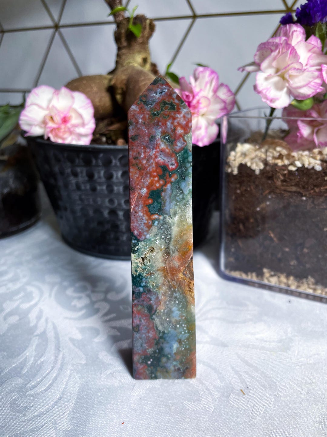 HEART OPENING "yellowstone" Ocean Jasper Tower - Exact Crystal ...