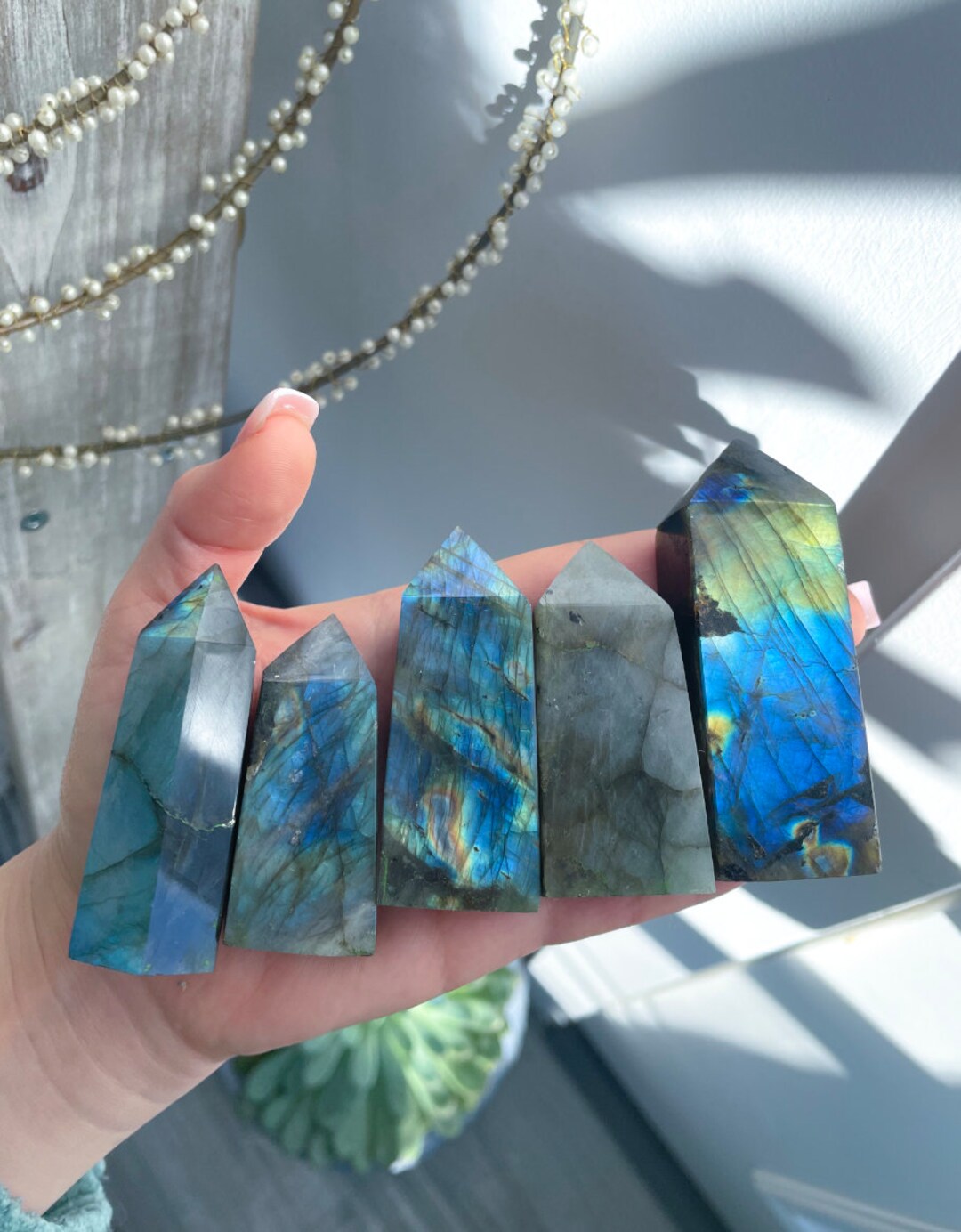 Super Flashy Labradorite Tower Labradorite Flashy Labradorite Iridescent Small Crystal Towers ...